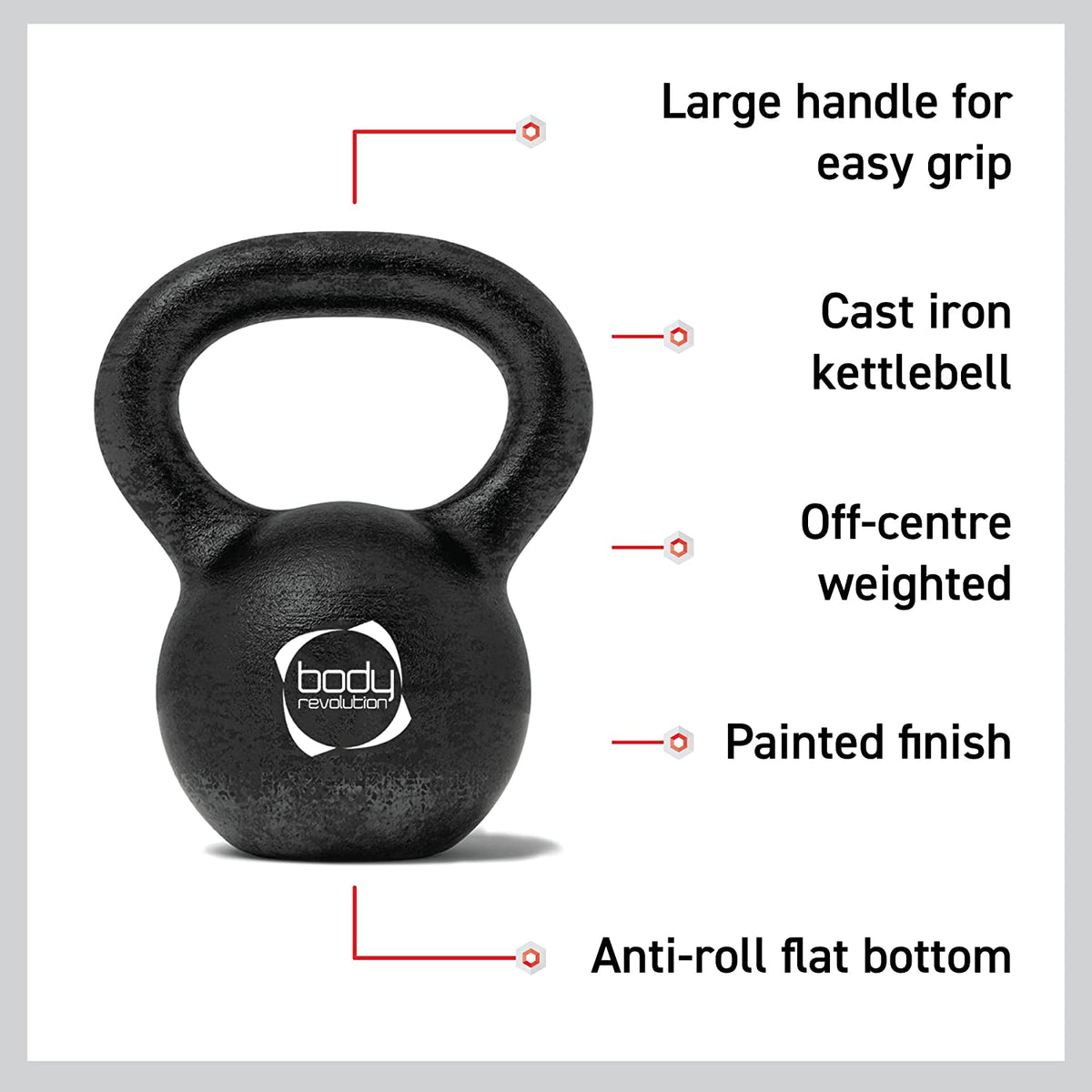 Cast Iron Kettlebells, 2kg to 28kg – Body Revolution